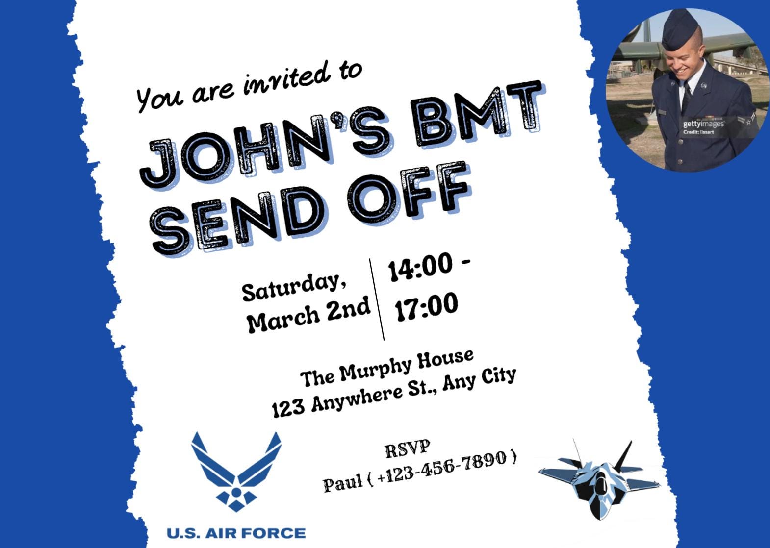 Air Force BMT Send Off/graduation Party Invitation - Etsy