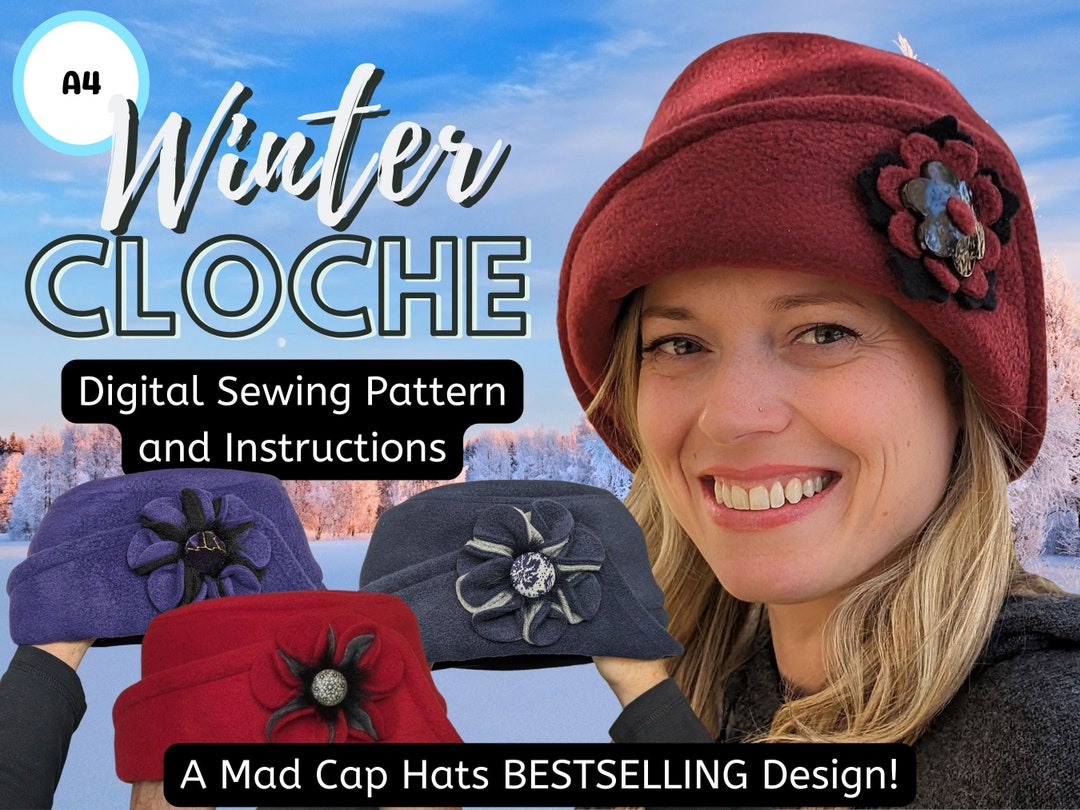 Winter Fashion Cloche Hat Sewing Pattern and Instructions - Etsy