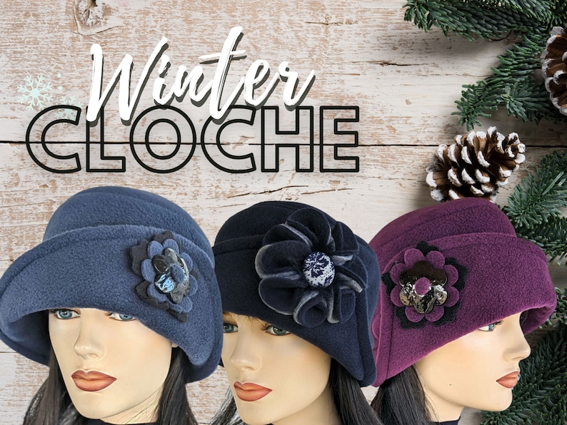 Winter Fashion Cloche Hat Sewing Pattern and Instructions - Etsy