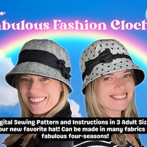 Fabulous Fashion Cloche Hat Sewing Pattern and Instructions, Digital ...