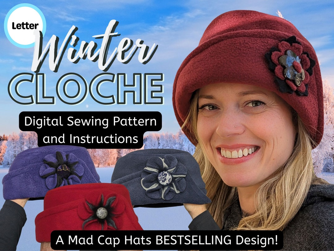 Winter Fashion Cloche Hat Sewing Pattern and Instructions - Etsy