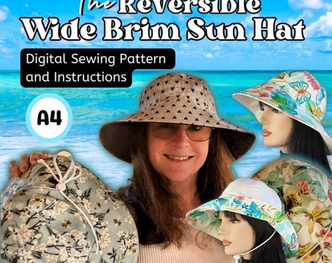 Hat Sewing Pattern - Summer Wide Brim Hat - Great DIY Gift - Reversible ...