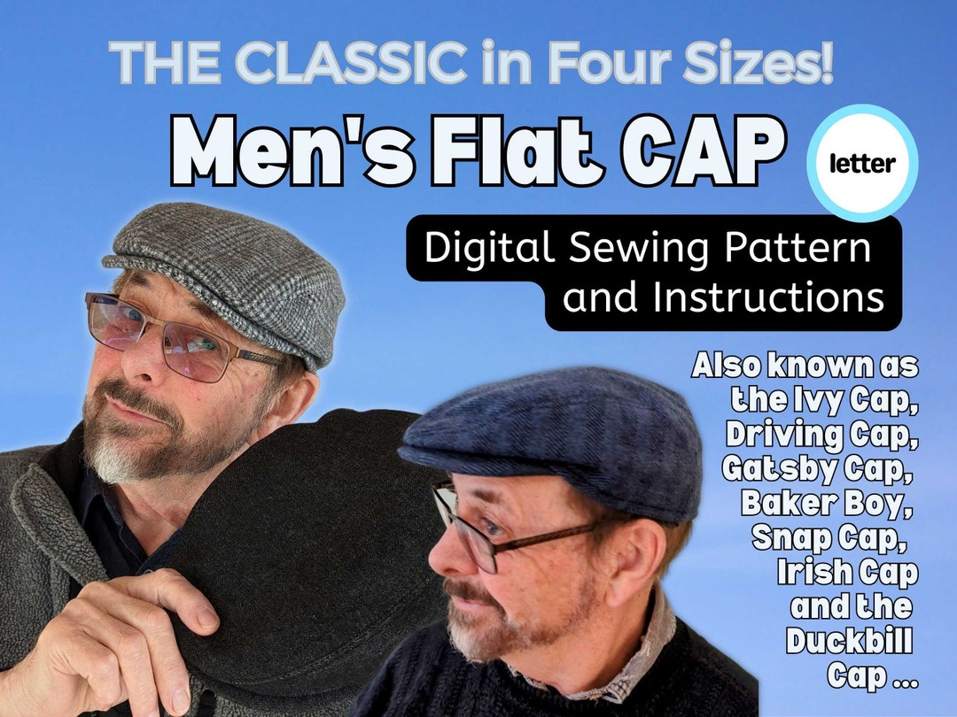Classic Flat Cap, Full Digital Sewing Pattern and Color Instructions ...