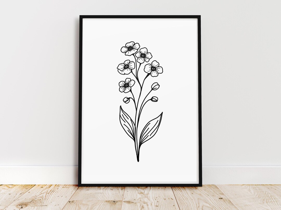 Forget Me Not Line Art, Miscarriage Print, Miscarriage and Infant Loss ...