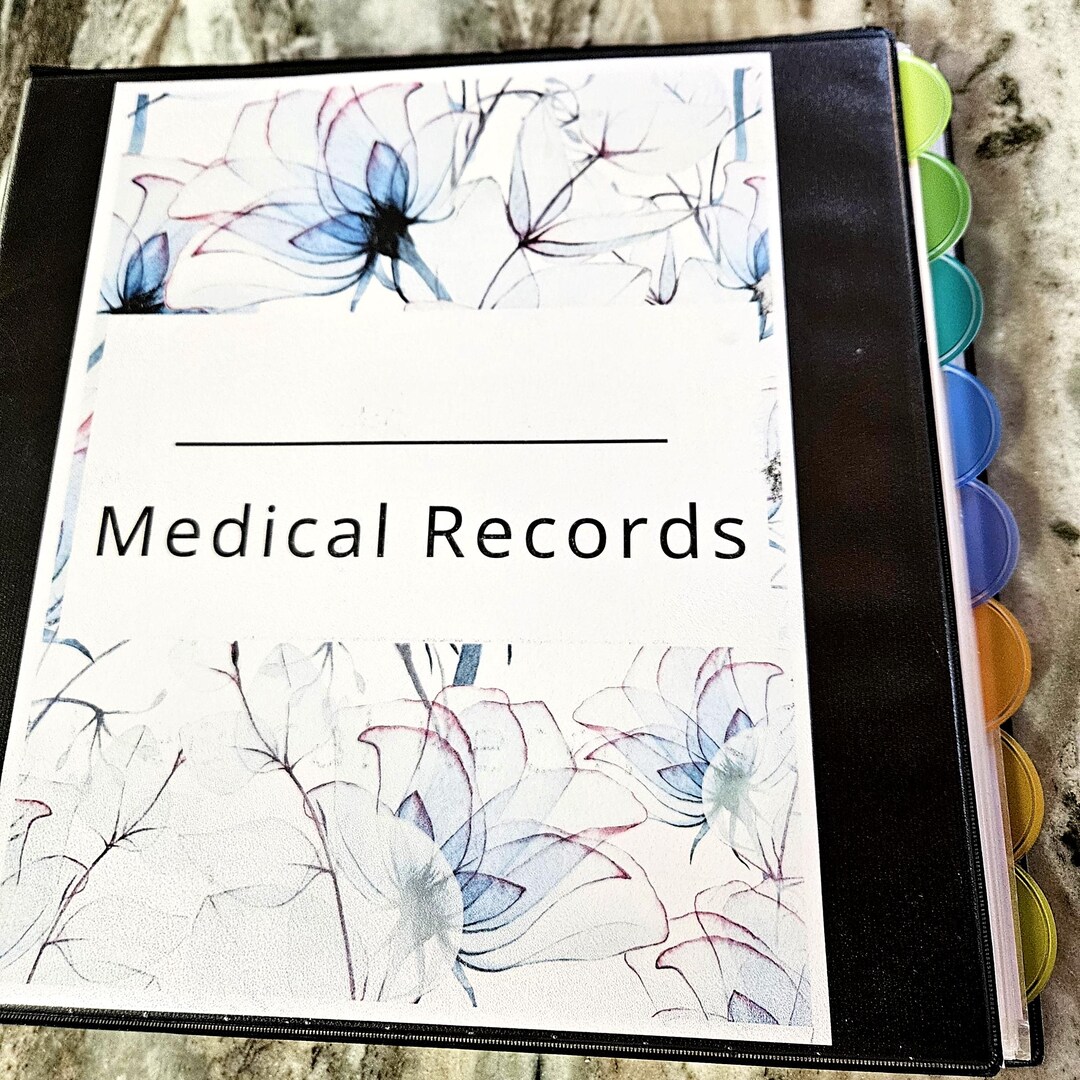 Medical Health Records Binder - Downloadable Pages - Etsy