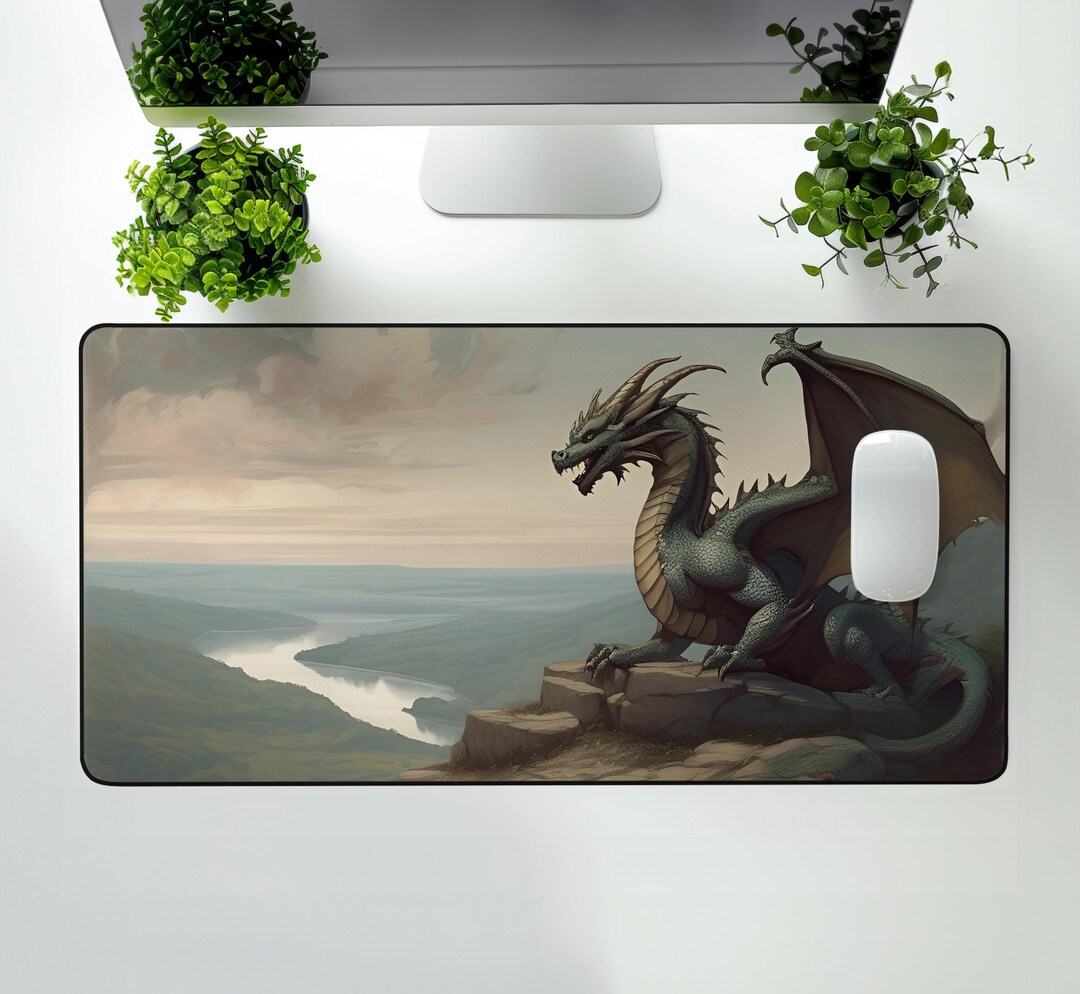 Dragon Desk Mat, Mythical Creature Mouse Pad for Gaming and Office ...