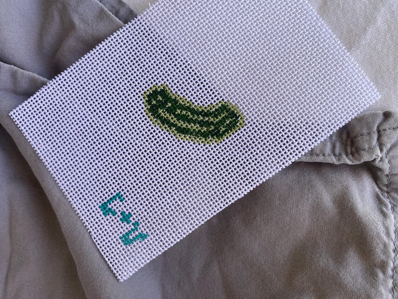 MINI PICKLE Needlepoint Canvas | Hand Painted | Stitch Painted Zweigart ...