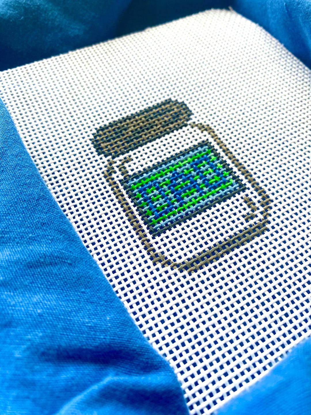 FATHER’S DAY Mason Jar Hand-painted Needlepoint Canvas | 13 Mesh ...