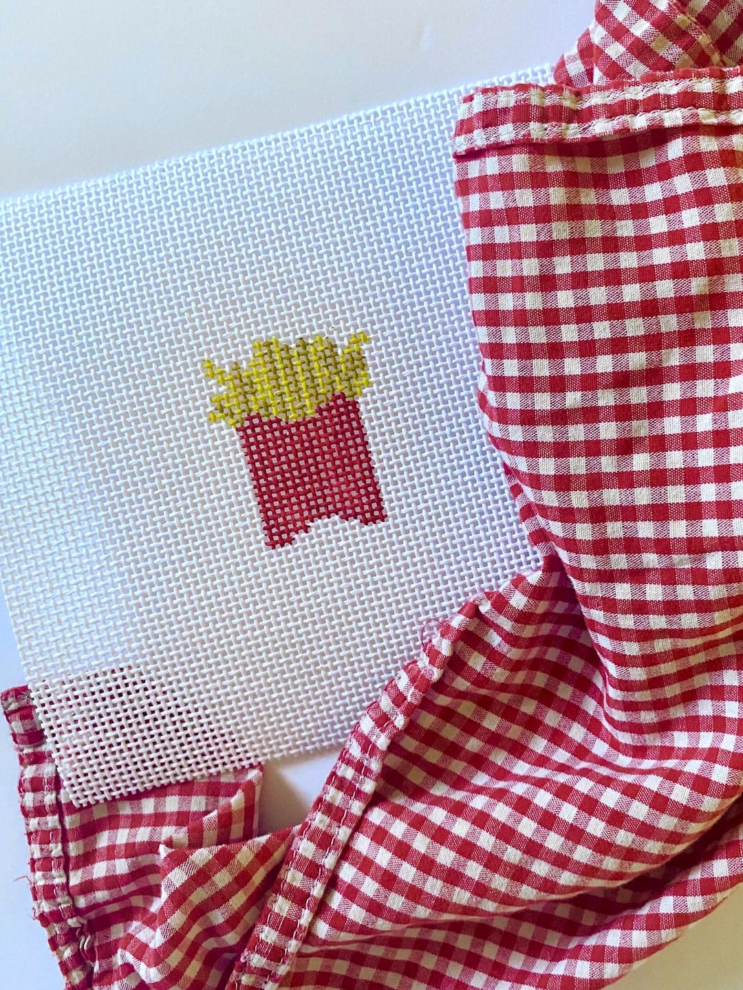 FRENCH FRIES Hand Painted Mini | 18 or 13 Mesh Stitch | Fast Food ...
