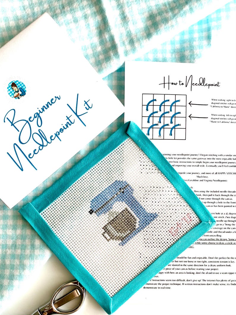 STARTER NEEDLEPOINT KIT Custom Mini Stand Mixer | Hand Painted, Threads ...