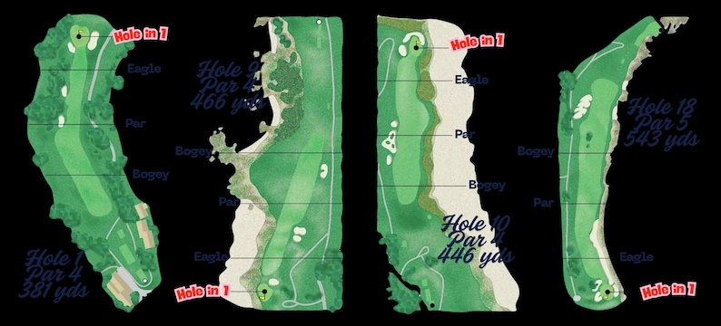 Golf Drinking Game Glass, 16oz - World Famous Golf Courses, Fun Game ...