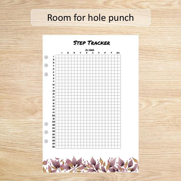 Printable Sleep & Step Tracker for November: Hand-drawn Leaf Design (A4 ...