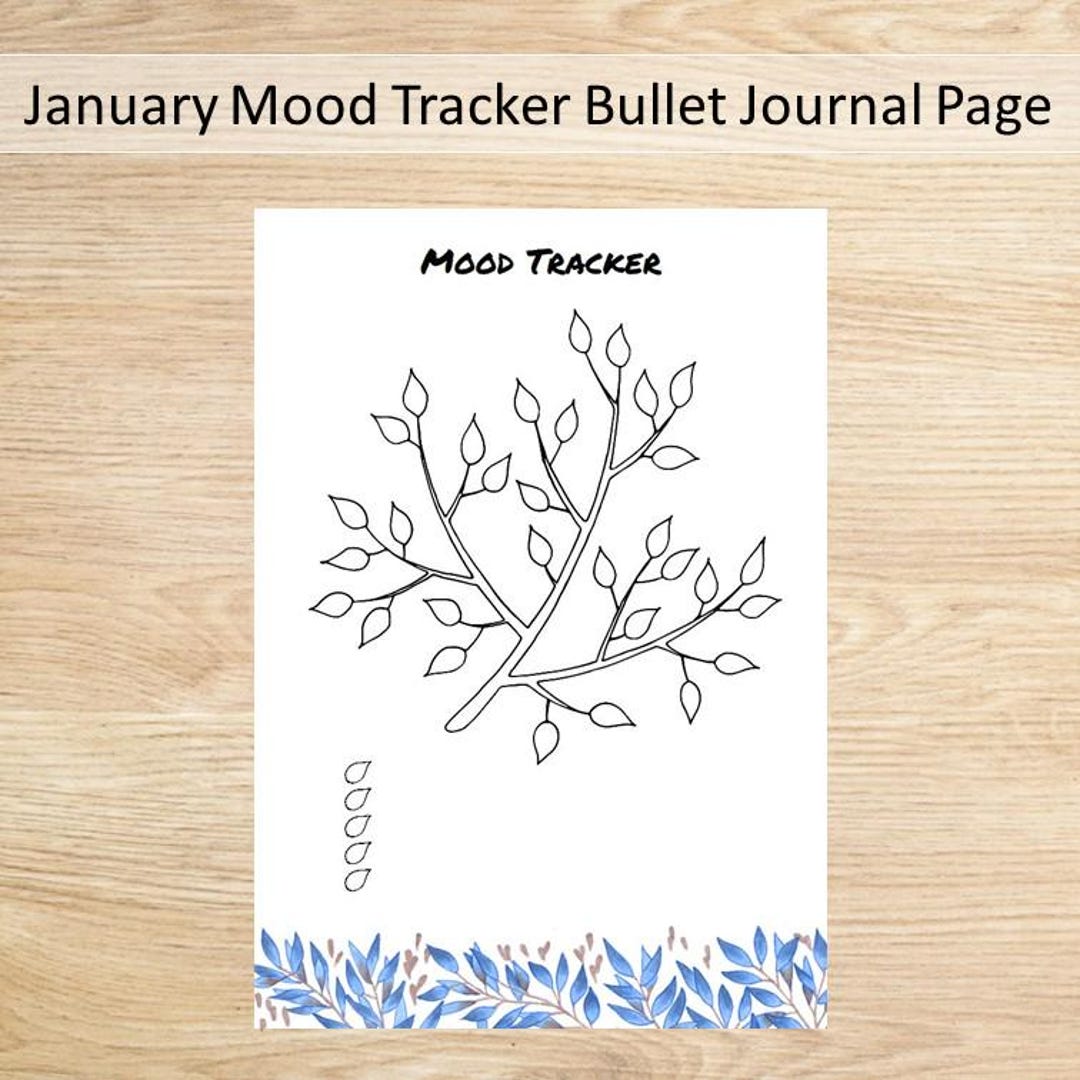 January Mood Tracker Printable Bullet Journal Page, in A5 and A4 Sizes ...