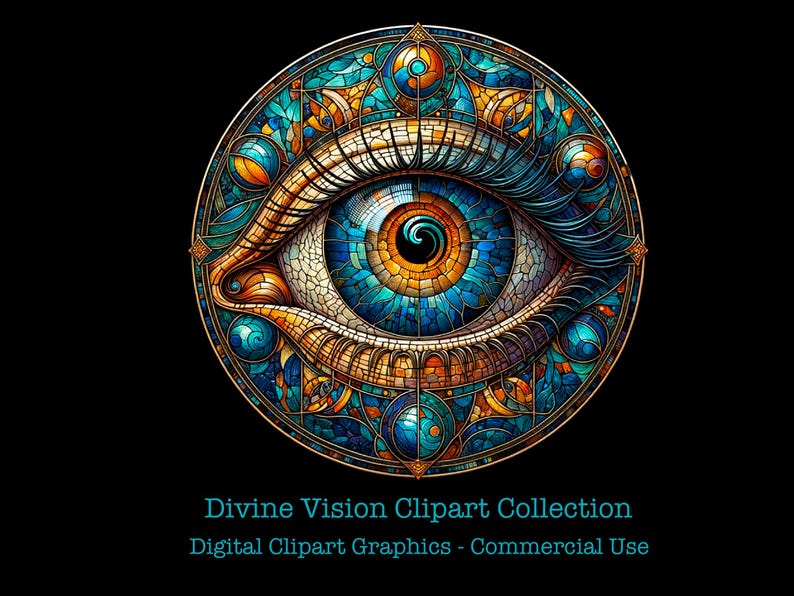 Stained Glass Eye Clipart Collection - 12 Digital PNG Graphics for ...
