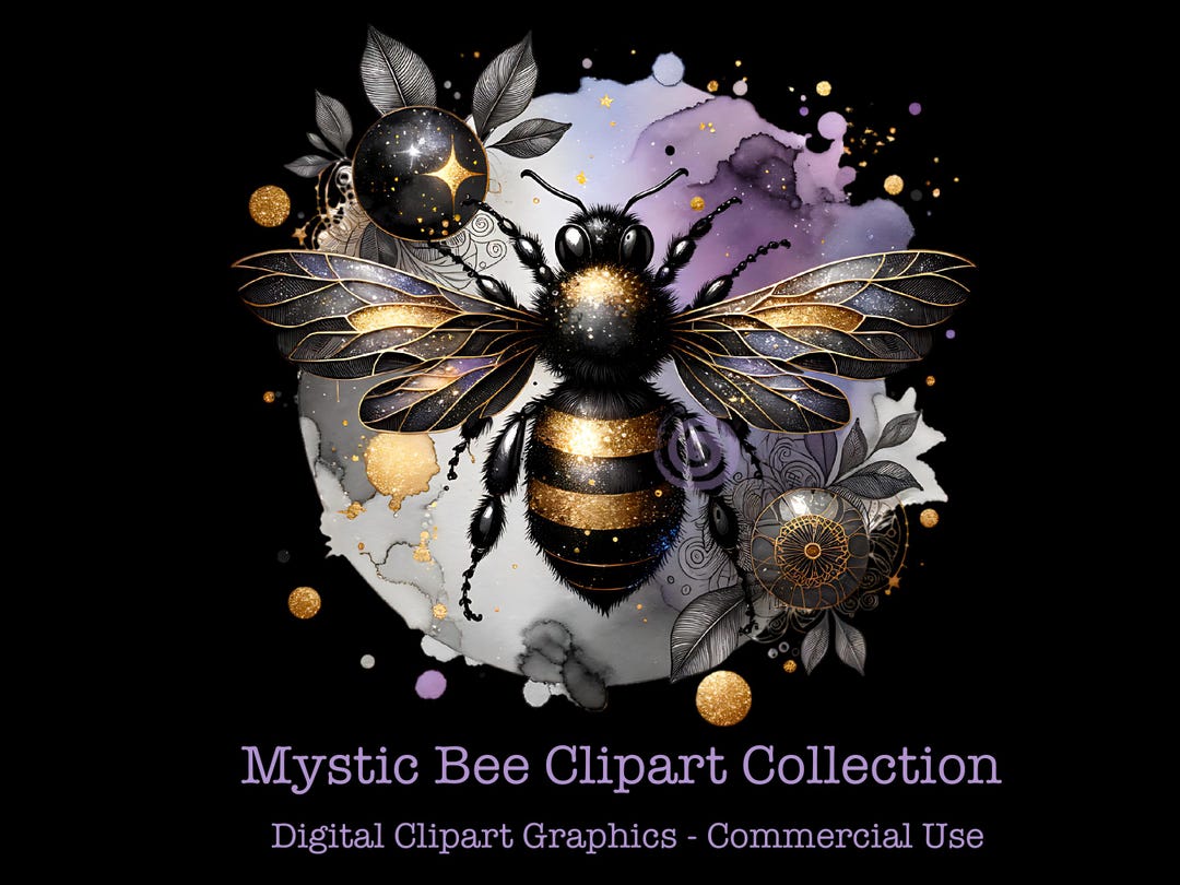 Mystic Bee Clipart - Elegant Celestial Bee for Spiritual and Nature ...
