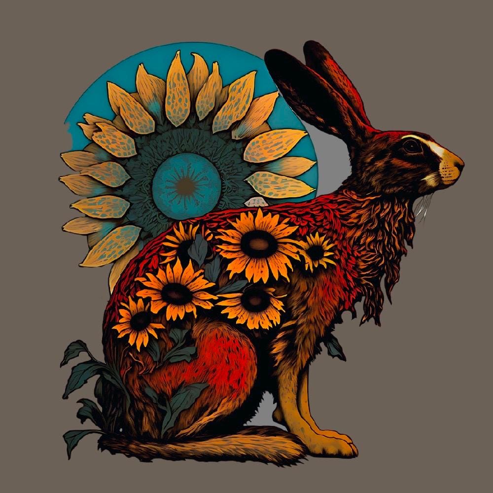 Whimsical Jackrabbit Digital Clipart - 20 PNG Images of Rabbits ...