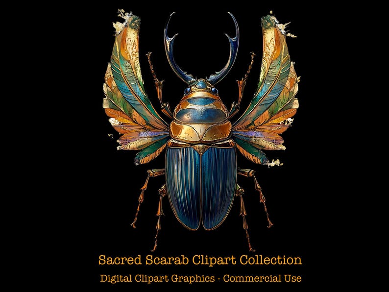 Scarab Clipart Collection - 12 Digital PNG Images for Sublimation and ...