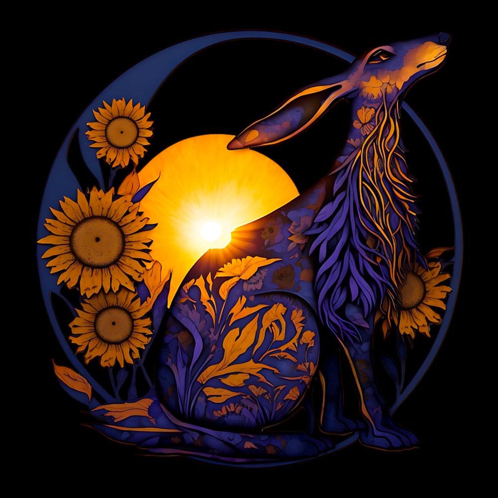 Whimsical Jackrabbit Digital Clipart - 20 PNG Images of Rabbits ...