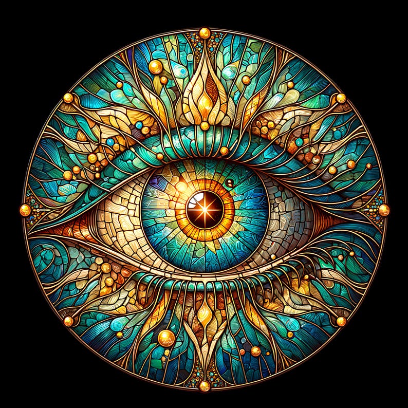 Stained Glass Eye Clipart Collection - 12 Digital PNG Graphics for ...