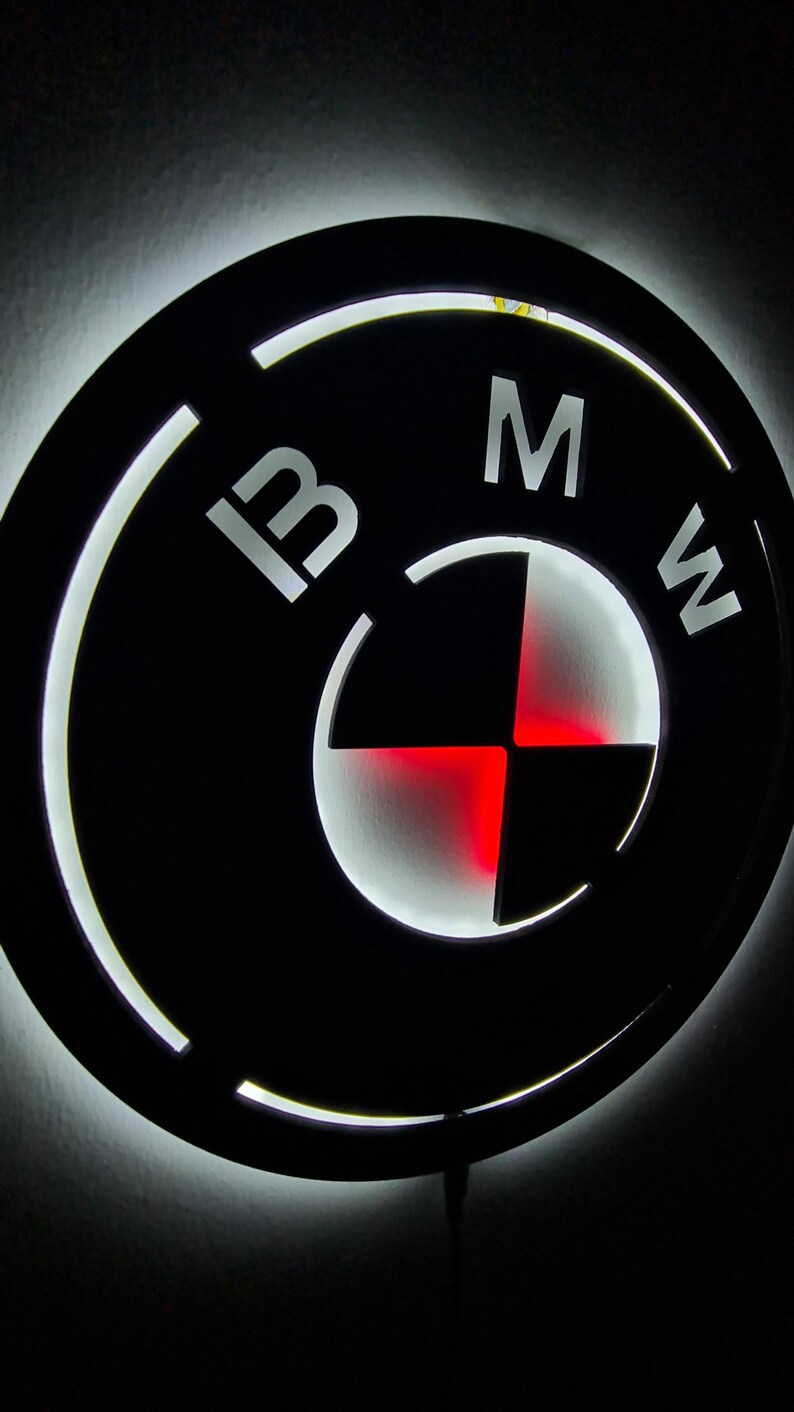Bmw LED Lighted Sign, Illuminated Sleek Garage Decor, Perfect for Car ...