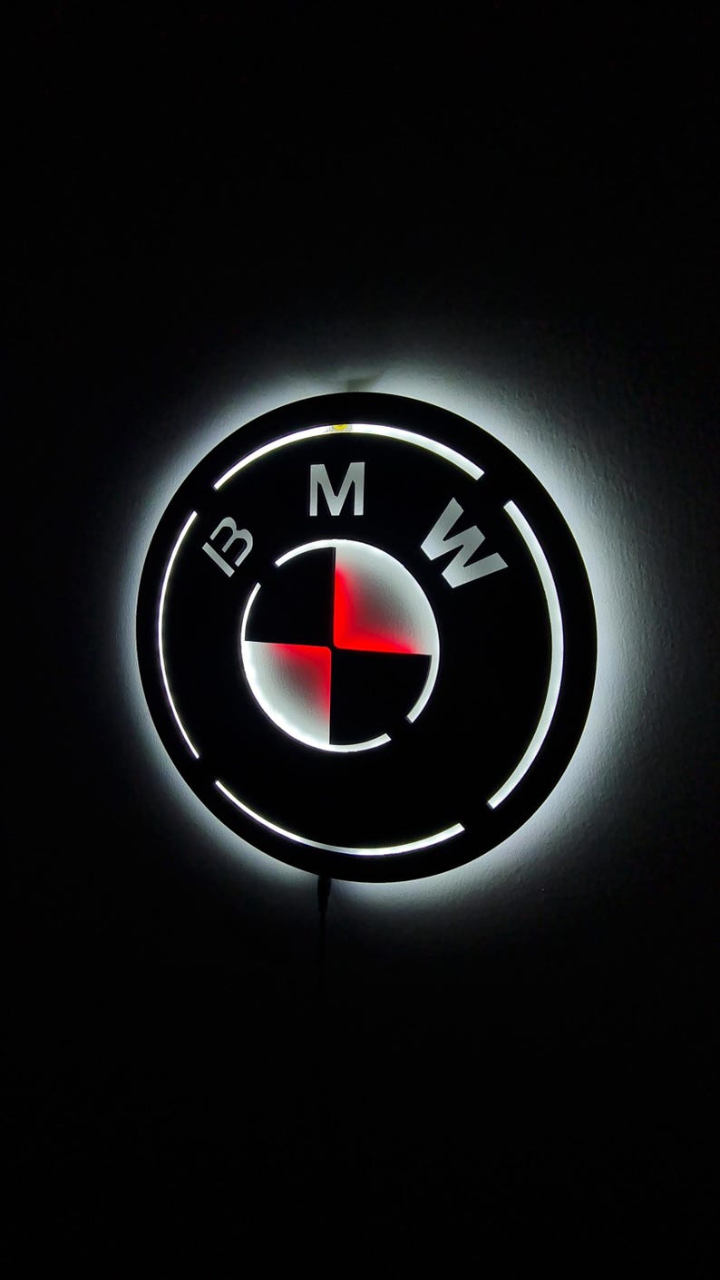 Bmw LED Lighted Sign, Illuminated Sleek Garage Decor, Perfect for Car ...