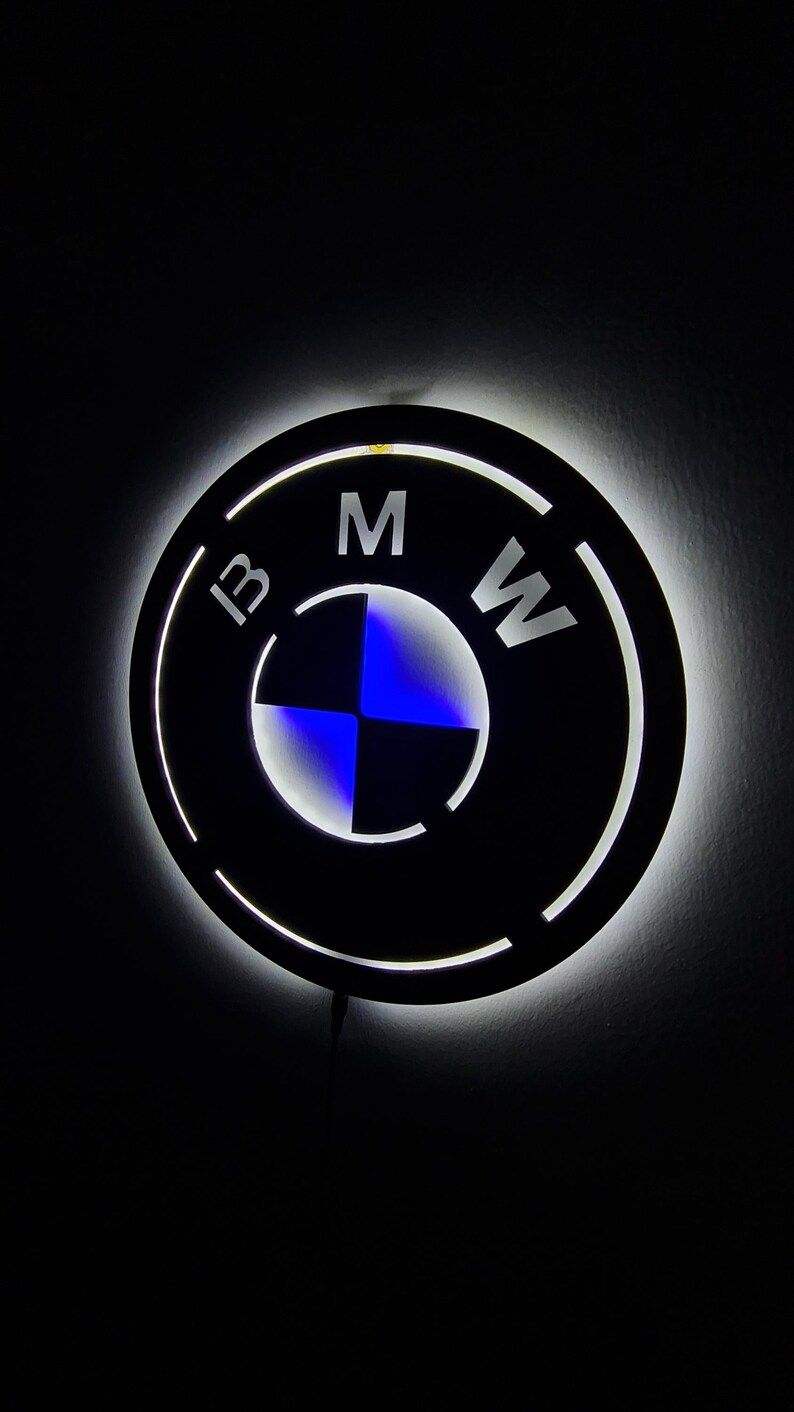 Bmw LED Lighted Sign, Illuminated Sleek Garage Decor, Perfect for Car ...