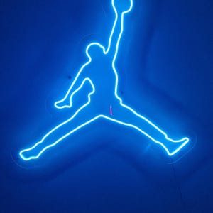 Jordan Neon Sign, Jordan Jumpman Wall Decor, Sleek Neon Sign, Perfect ...