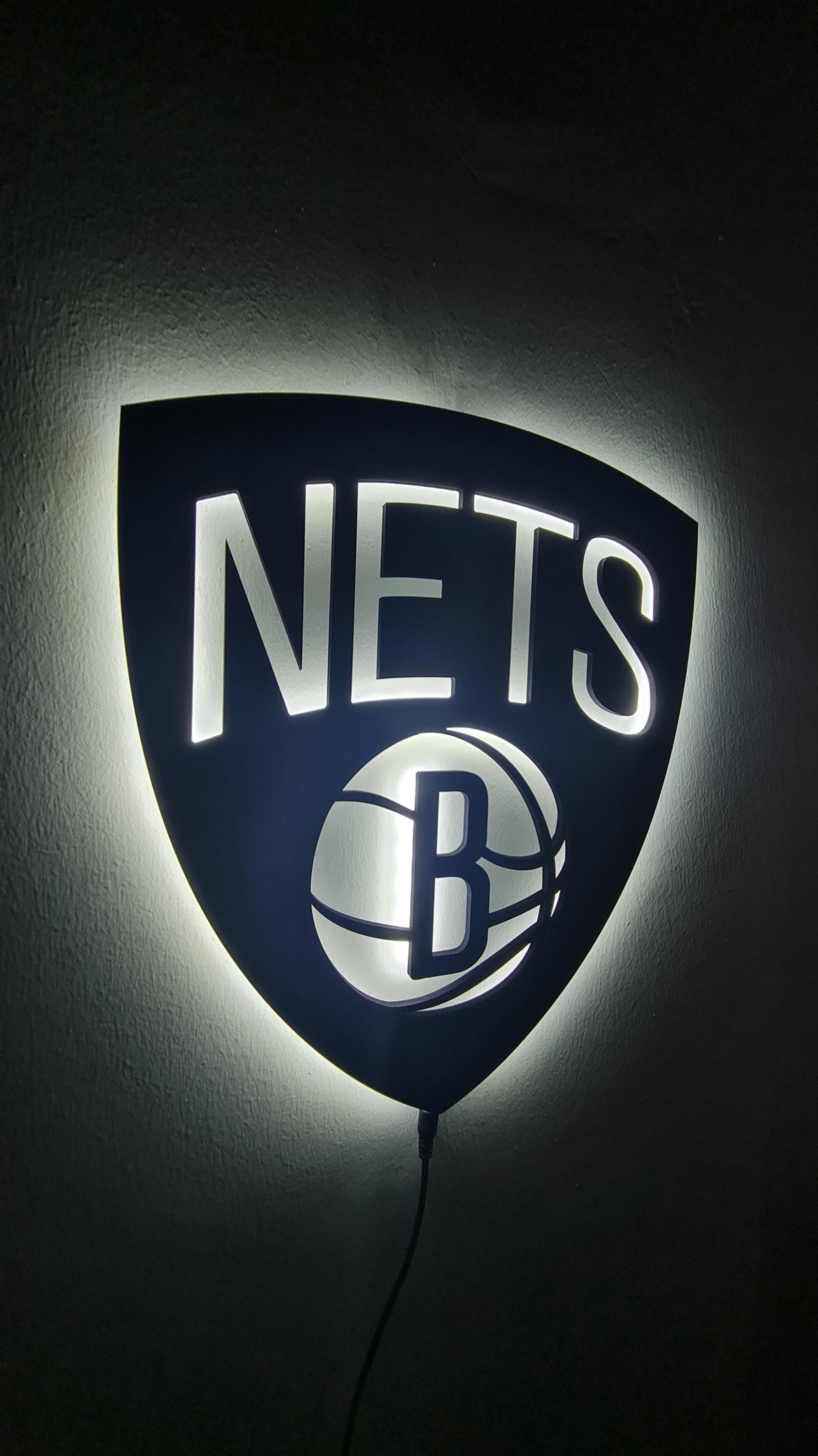 Brooklyn Nets LED Lighted Sign, Nets Basketball Team Emblem Illuminated ...