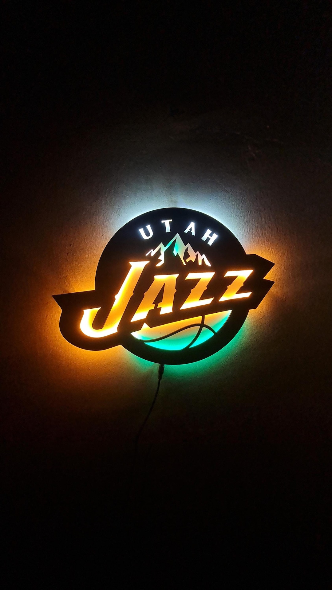 Led Lighted Utah Jazz Basketball Team Old Emblem Sign, Utah Jazz ...