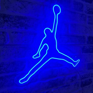 Jordan Neon Sign, Jordan Jumpman Wall Decor, Sleek Neon Sign, Perfect ...