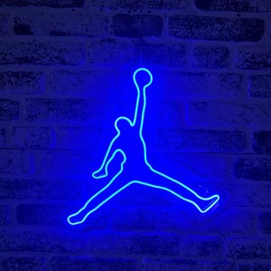 Jordan Neon Sign, Jordan Jumpman Wall Decor, Sleek Neon Sign, Perfect ...