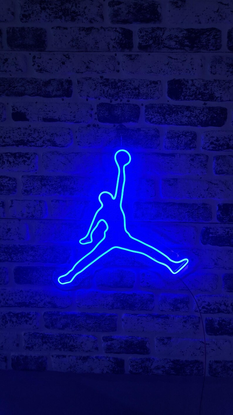Jordan Neon Sign, Jordan Jumpman Wall Decor, Sleek Neon Sign, Perfect ...