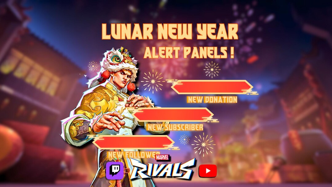 Marvel Rivals Twitch / Youtube Overlay | Dancing Lions Themed | Alert ...