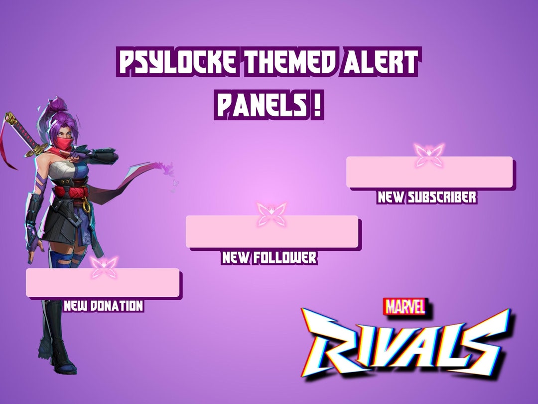 Marvel Rivals Twitch / Youtube Overlay | Psylocke Themed | Alert Panels ...