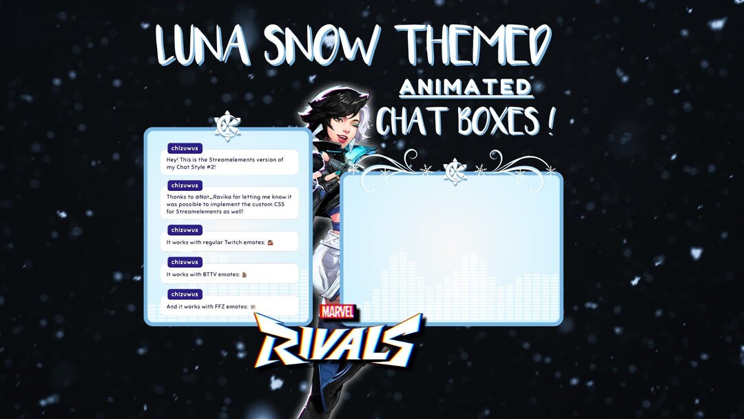 Marvel Rivals Chat Box Overlay Luna Snow Themed Twitch/youtube - Etsy