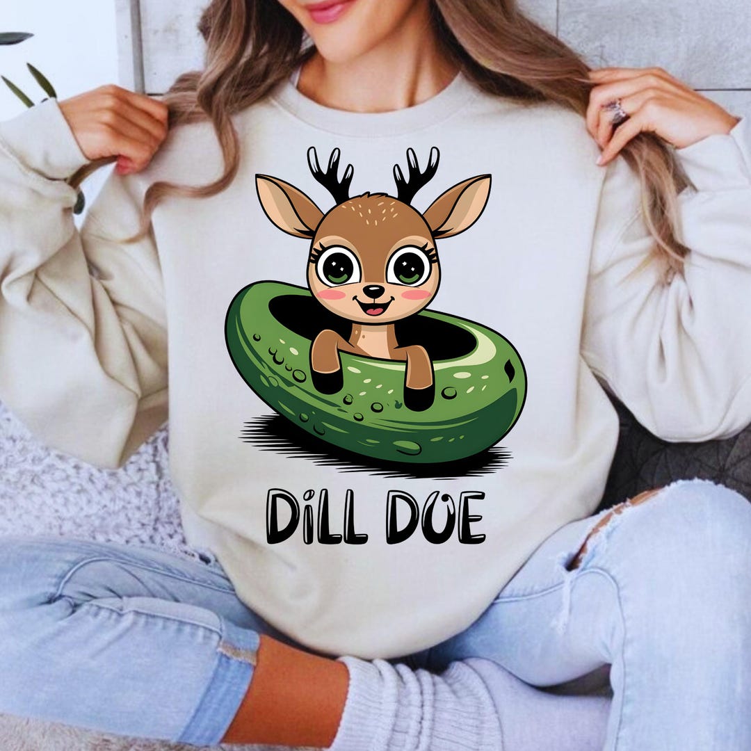 Dill Doe PNG: Funny Retro Deer, Pickle Design (digital Download) - Etsy