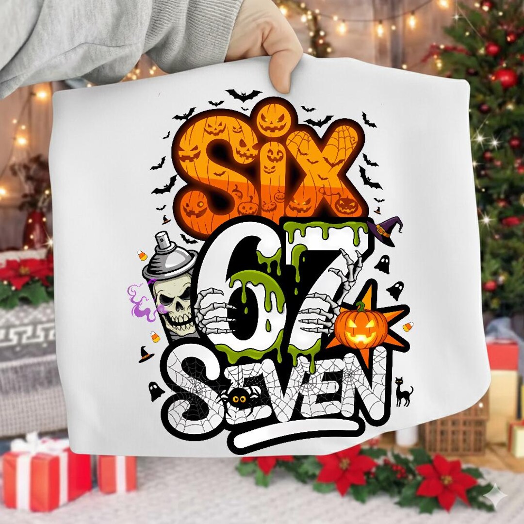 Spooky Six Seven Skeleton Hands PNG: Retro Halloween Clipart (digital ...