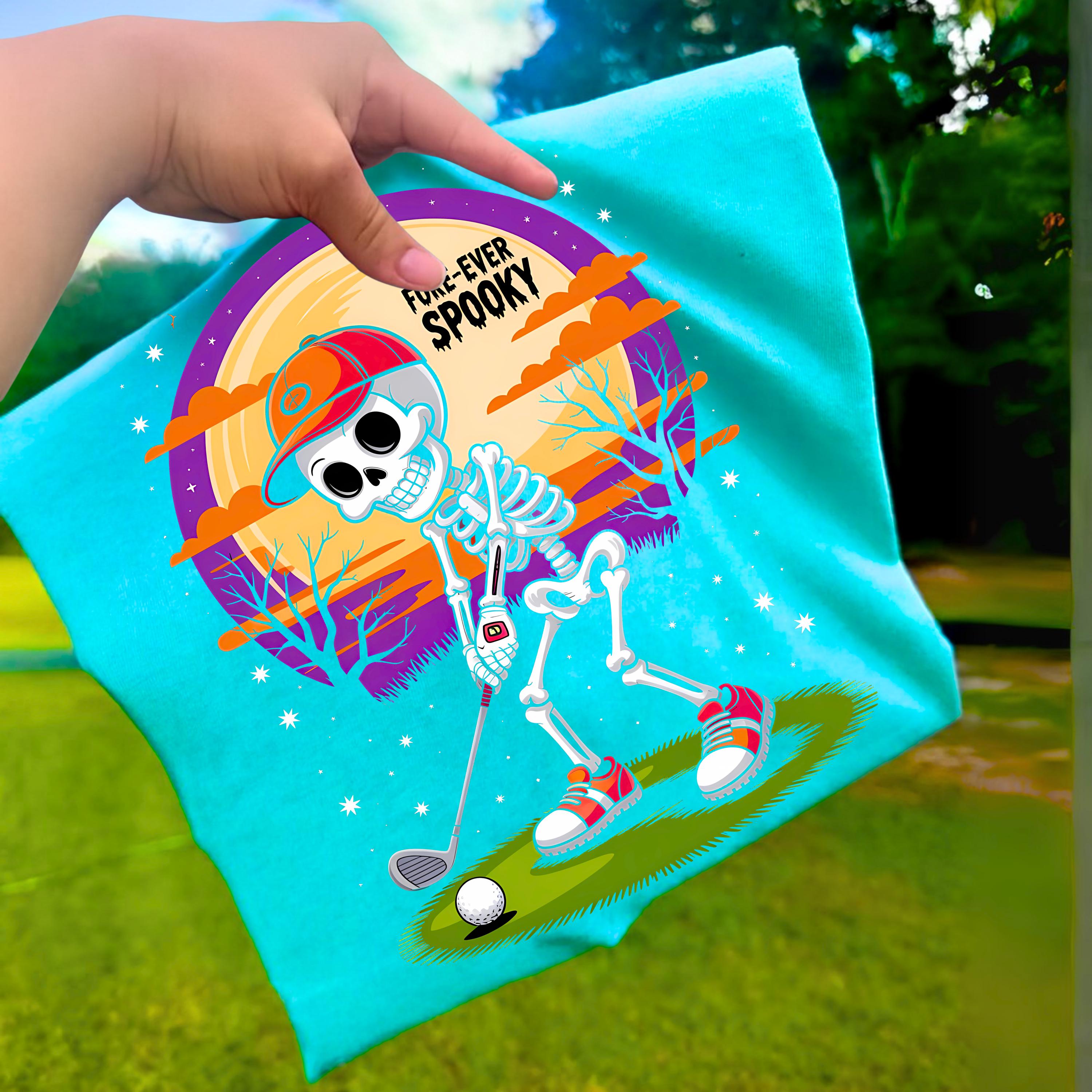 Halloween Golf Skeleton PNG: Spooky Dad Shirt Design (digital Download ...