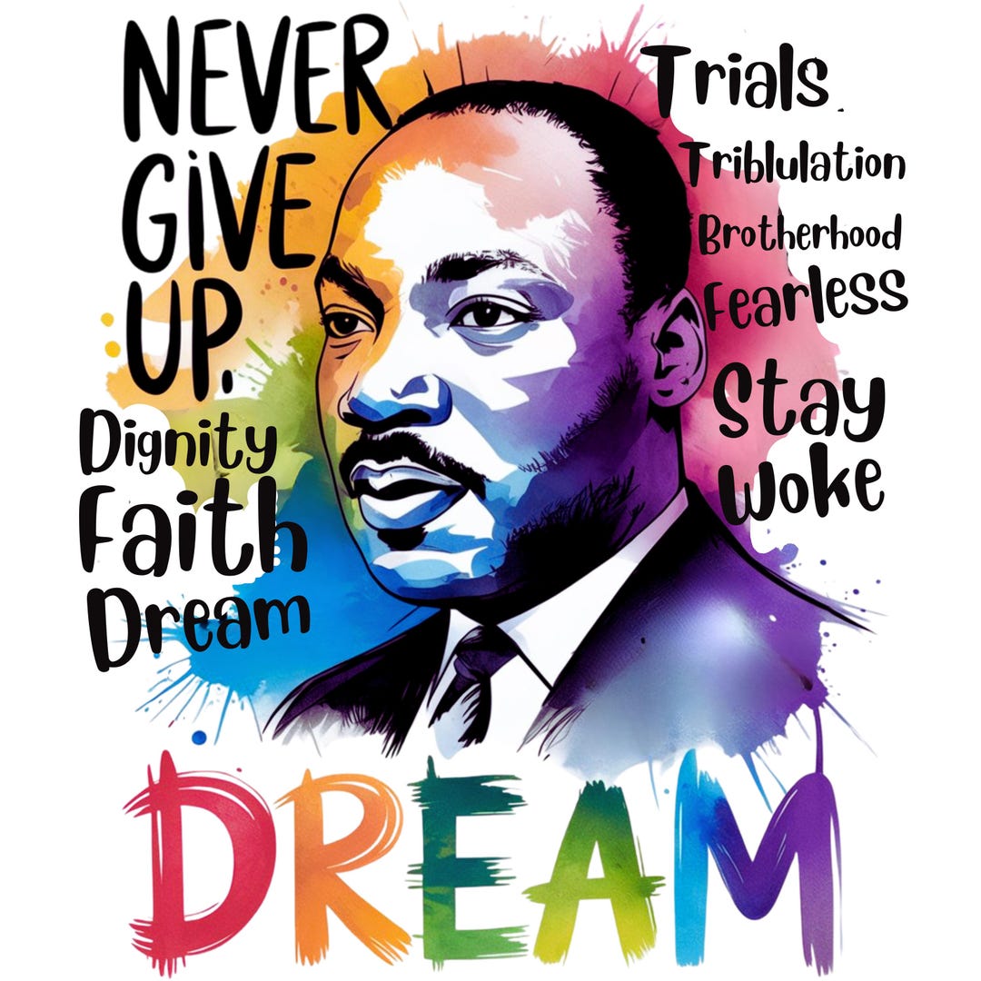 Watercolor Martin Luther King PNG: Black History Clipart (digital ...