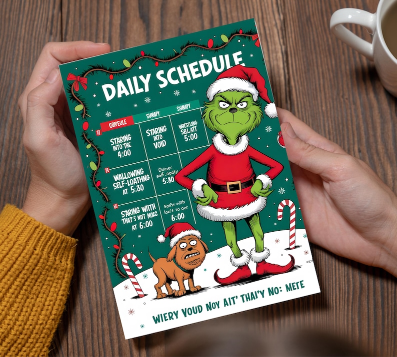 Merry Grinchas PNG, Grinch Schedule Png, the Grinch Png, Cartoon Grinch ...