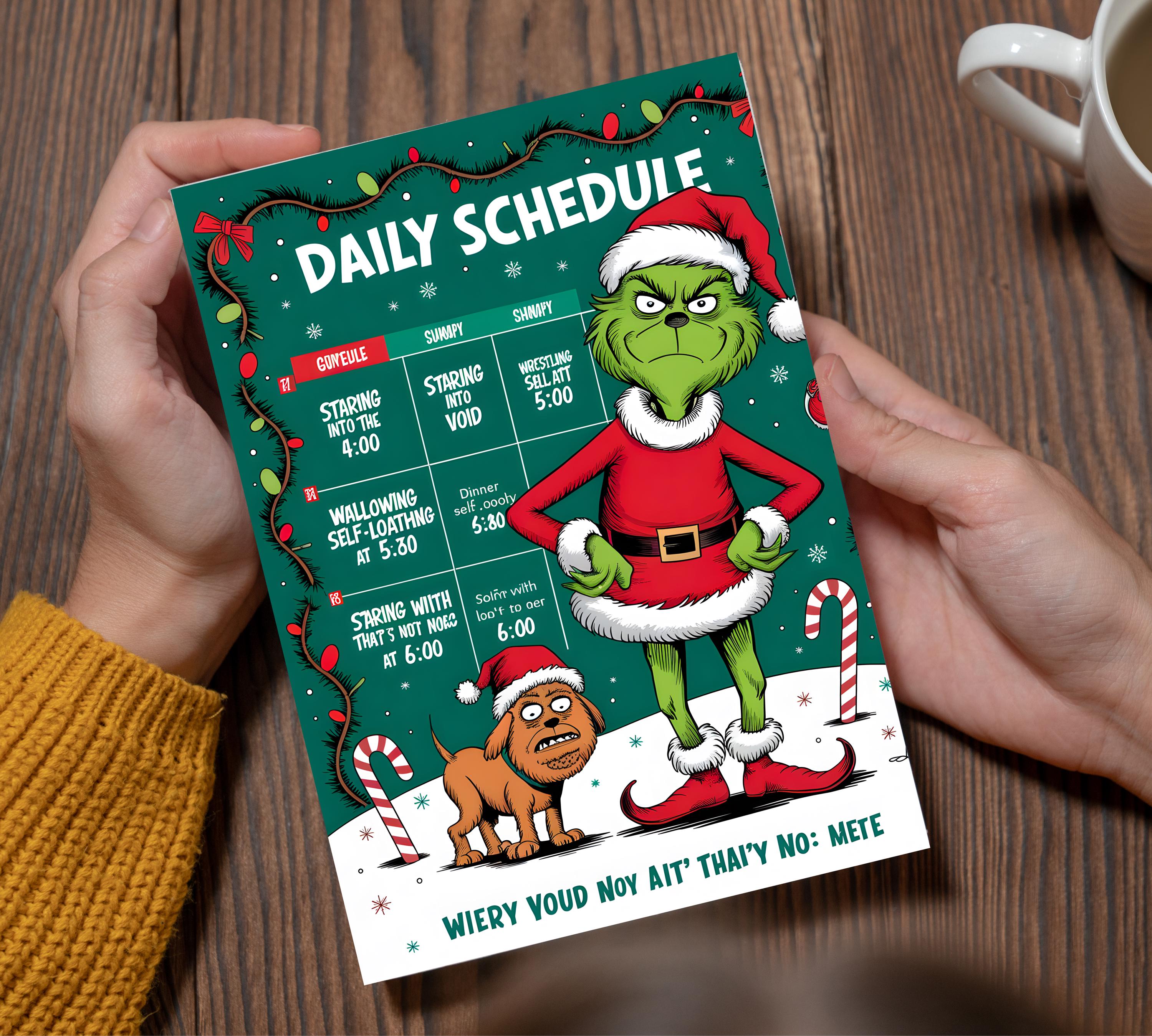 Merry Grinchas PNG, Grinch Schedule Png, the Grinch Png, Cartoon Grinch ...