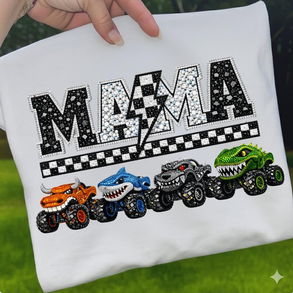 Bling Monster Truck Mama PNG | Diamond Mom Shirt Design (digital File ...