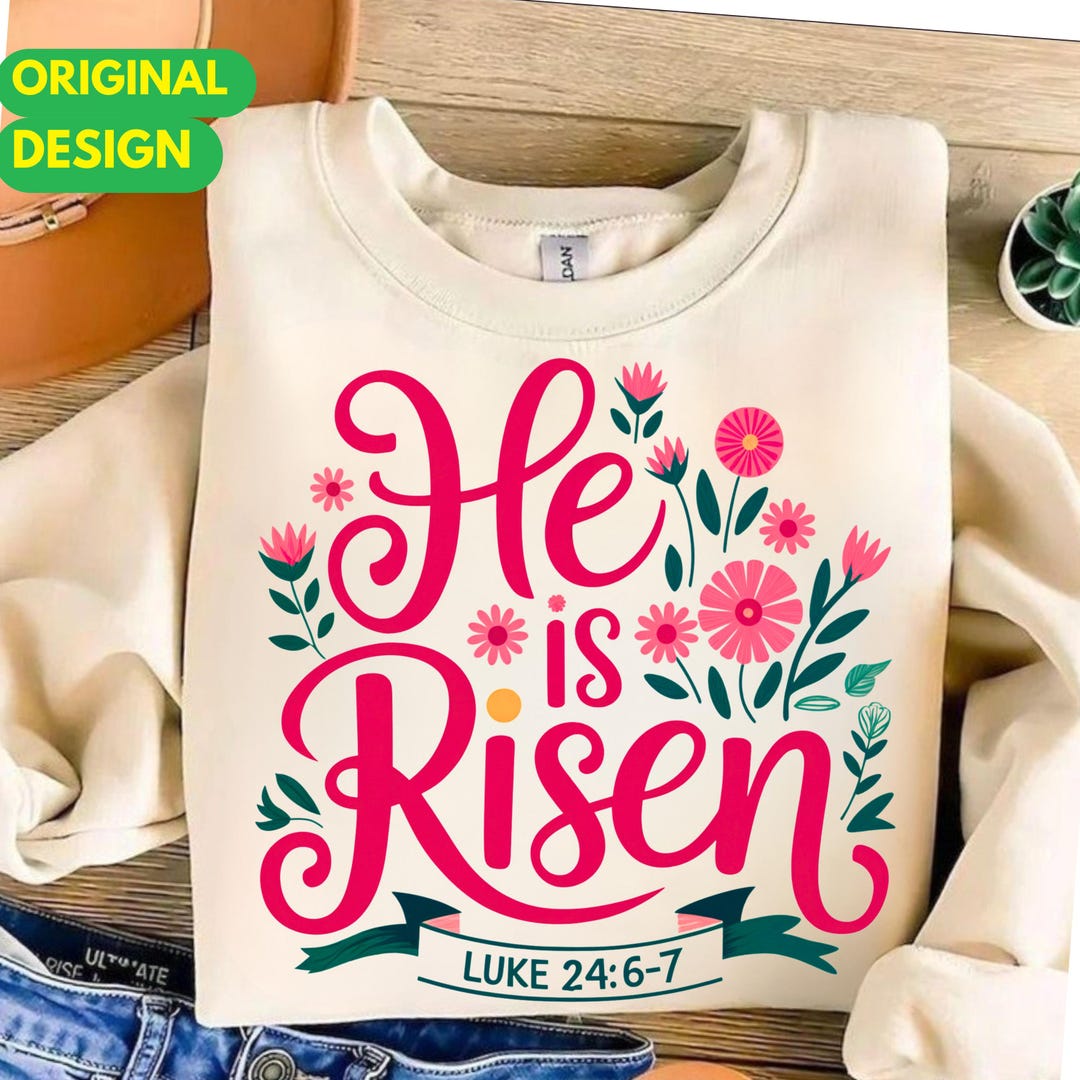 Christian Easter Graphics Png, Floral Resurrection PNG, Jesus Designs ...