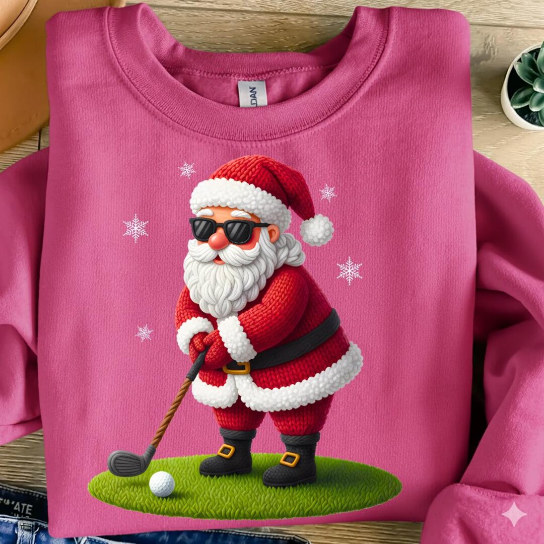Golfing Santa PNG: Christmas Winter Sport Clipart (digital Download) - Etsy