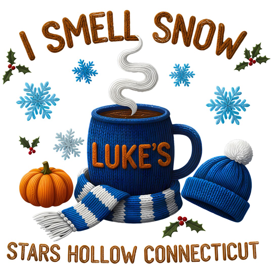 I Smell Snow PNG, Gilmore Girls Luke's Coffee, Winter Christmas ...