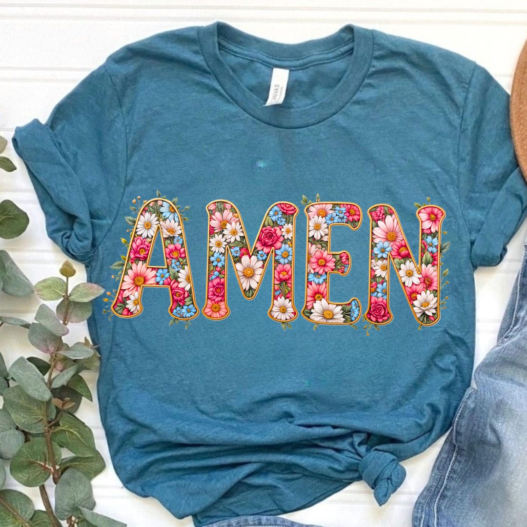 Floral Glitter Amen PNG, Retro Amen Png, Preppy Easter Png, Amen Png ...