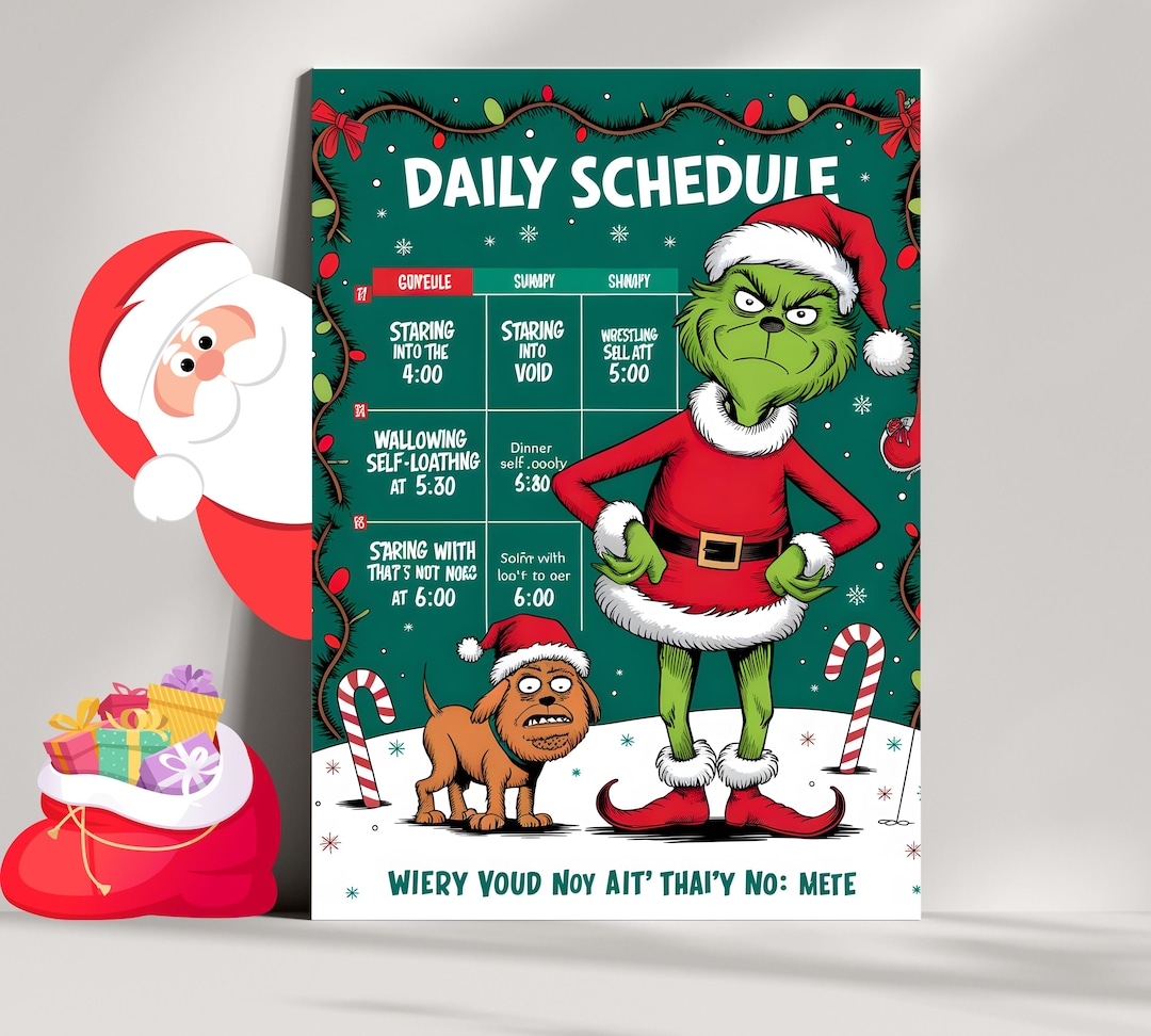 Merry Grinchas PNG, Grinch Schedule Png, the Grinch Png, Cartoon Grinch ...