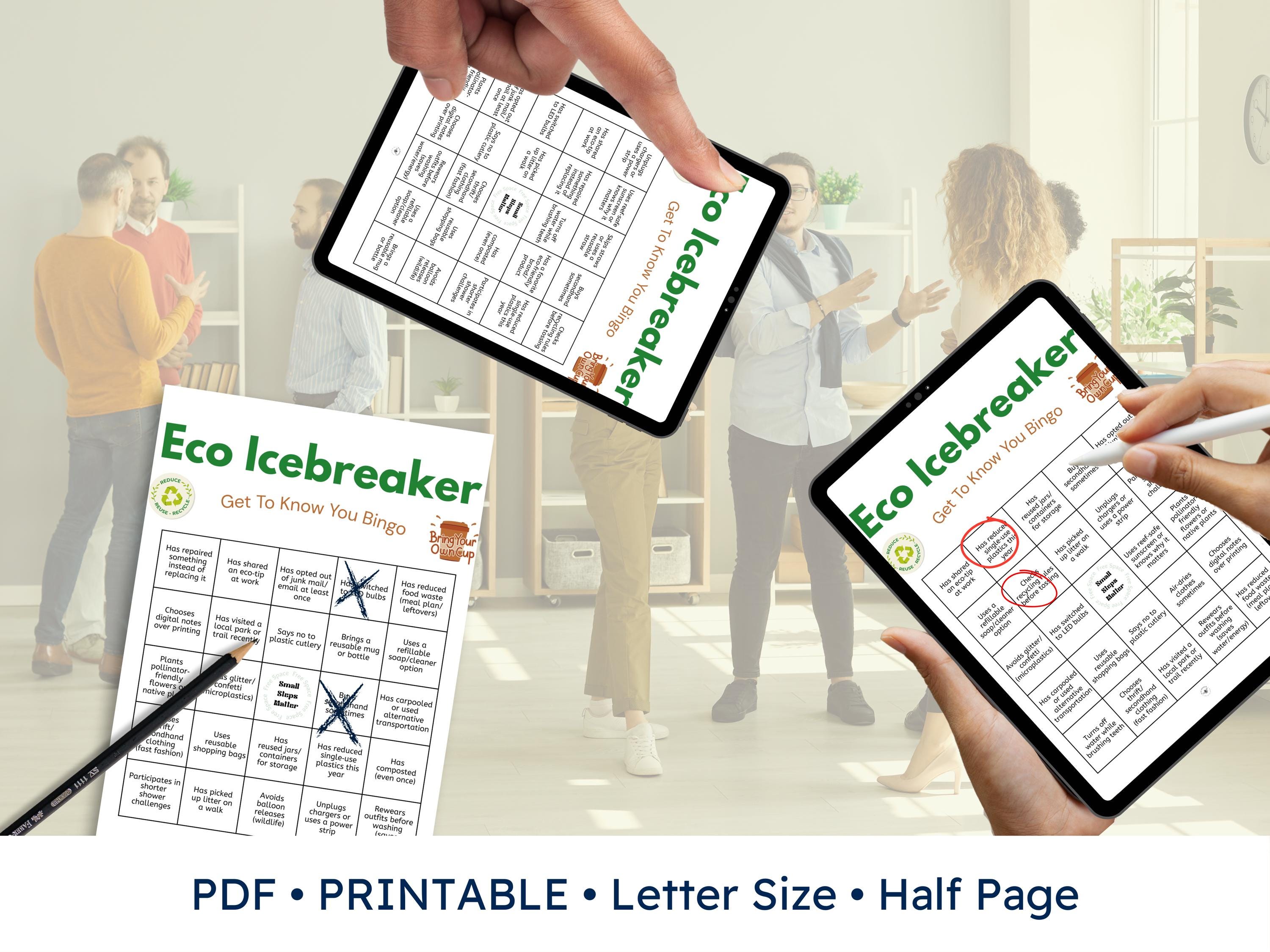 Eco Icebreaker Get to Know You Bingo| Printable Team Building Game ...