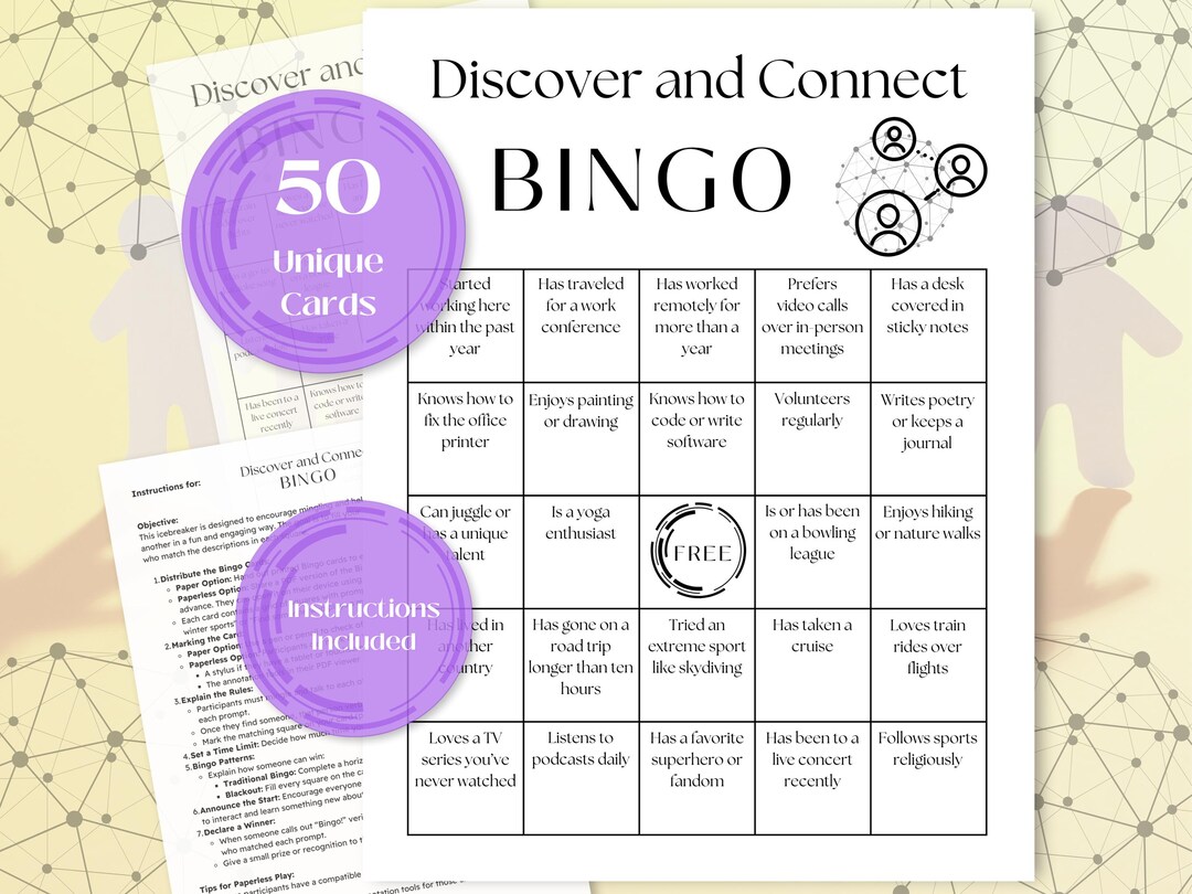 Get to Know You Bingo, Team Building Find Someone Who Game Night ...