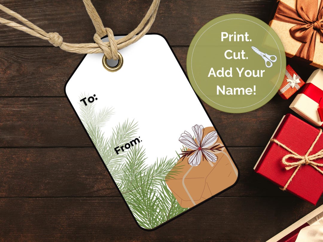 Winter Gift Tag Printable, Christmas Tag Digital Download, Seasonal ...